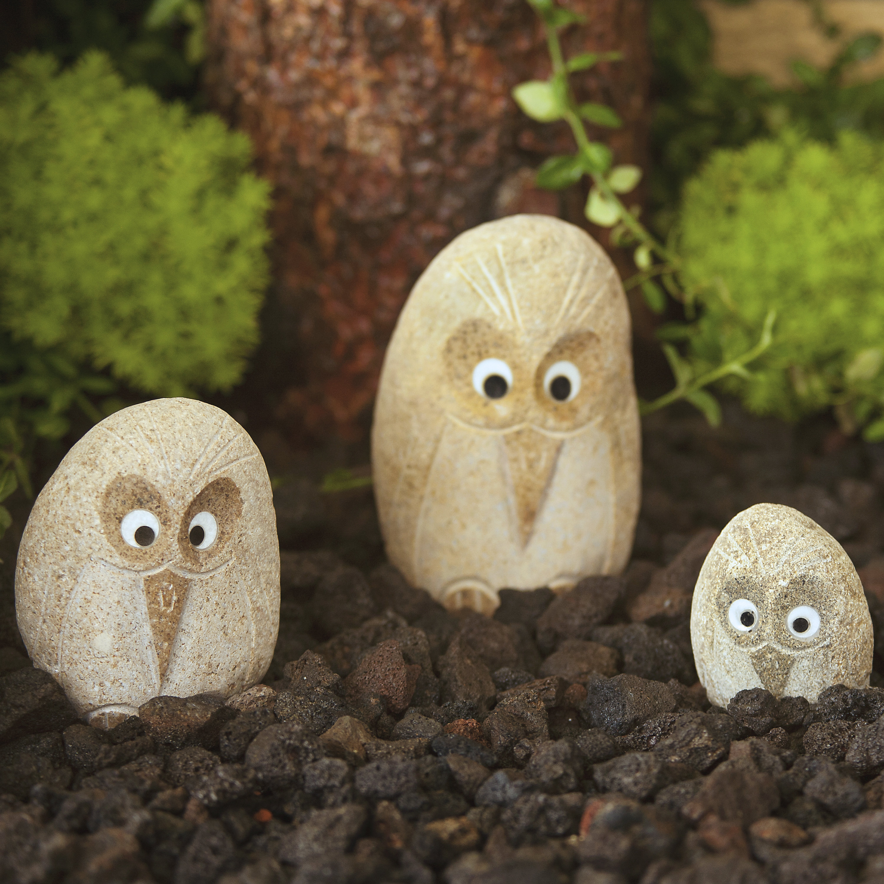 Arlmont & Co. Stone Age Creations Family of Boulder Angry Birds 3 Pcs 4" 6" 8" | Wayfair